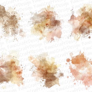 Neutral Splatter Paint Splash Watercolor Clipart Splotch 40 Pack PNG ...