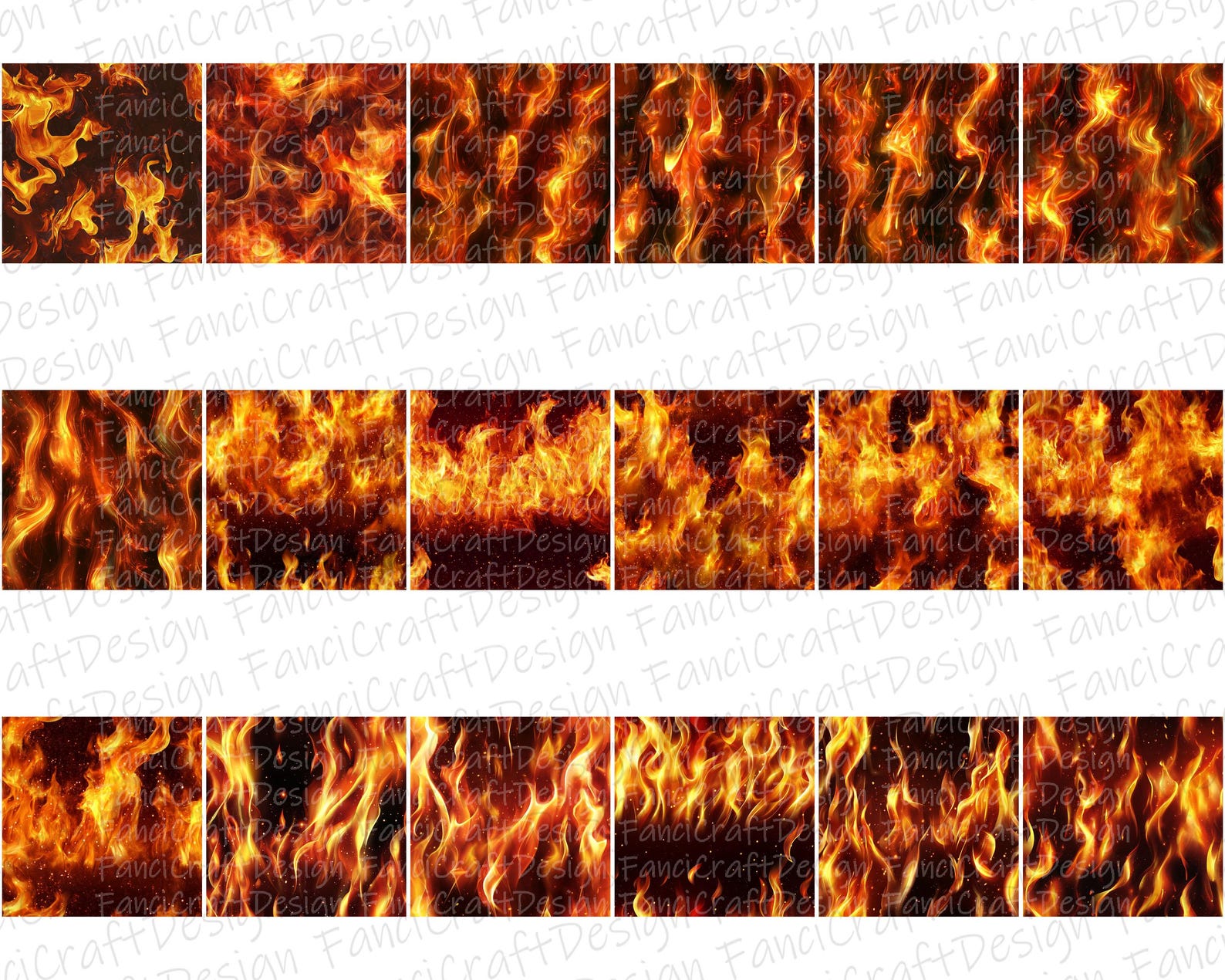 Fire Digital Paper Flames Texture 18 Flame Pack Patterns Background ...