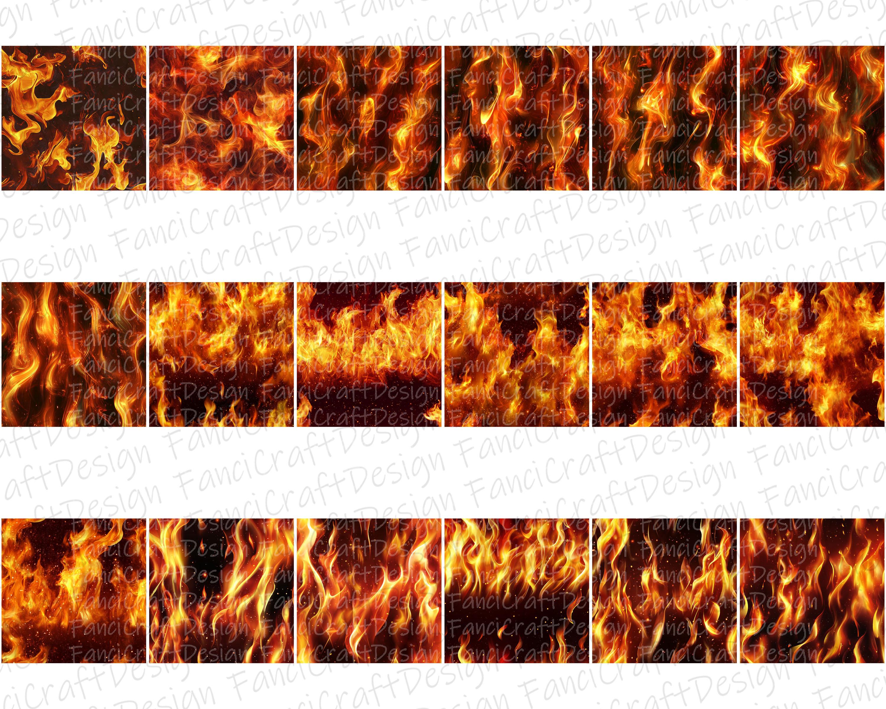 Fire Digital Paper Flames Texture 18 Flame Pack Patterns Background ...