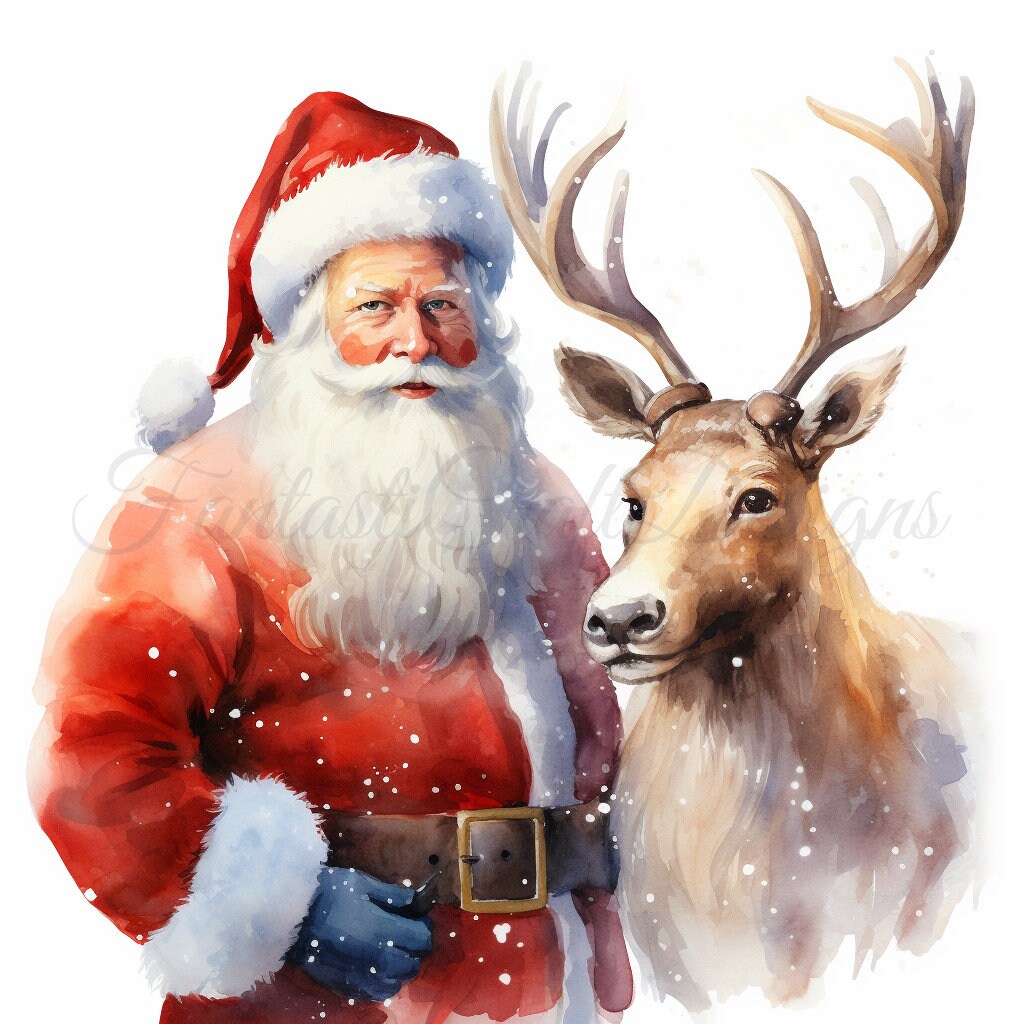 24 Santa Claus Christmas Clipart Pack JPG Digital Download 300 DPI ...