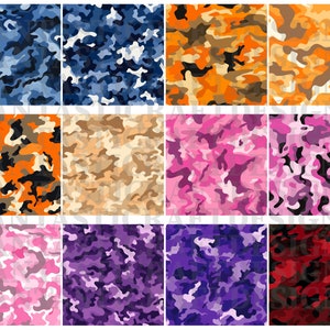 60 Camouflage Digital Paper Military Pack Seamless Different Patterns ...