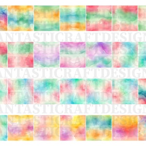 140 Pastel Watercolor Digital Paper Gradients Ombre Pack Seamless Soft ...