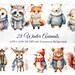 28 Cute Winter Animal Watercolor Clipart Pack PNG Digital Download 300 ...