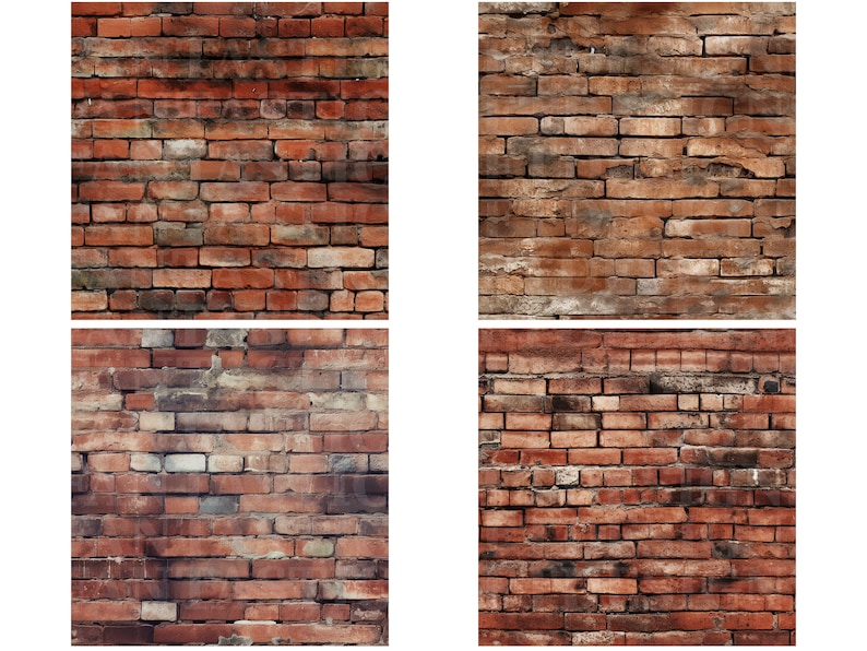 24 Brick Wall Digital Paper Texture Pack Seamless Different Patterns ...