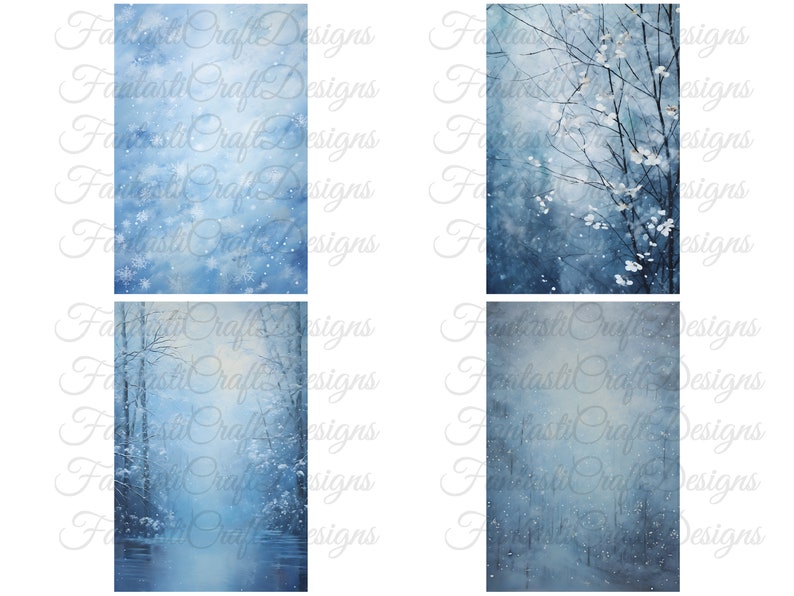 24 Winter Snowfall Backgrounds Digital Paper White Snow Pack Christmas ...