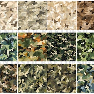 60 Camouflage Digital Paper Military Pack Seamless Different Patterns ...