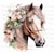 12 Horses Floral Flowers Animal Watercolor Clipart Printable JPG PNG ...
