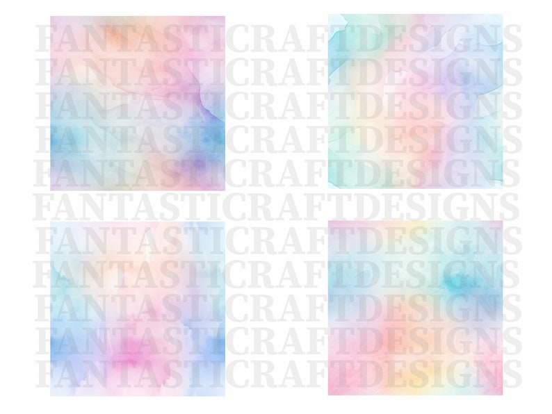 16 Pastel Watercolor Digital Paper Gradients Ombre Pack Seamless Soft ...
