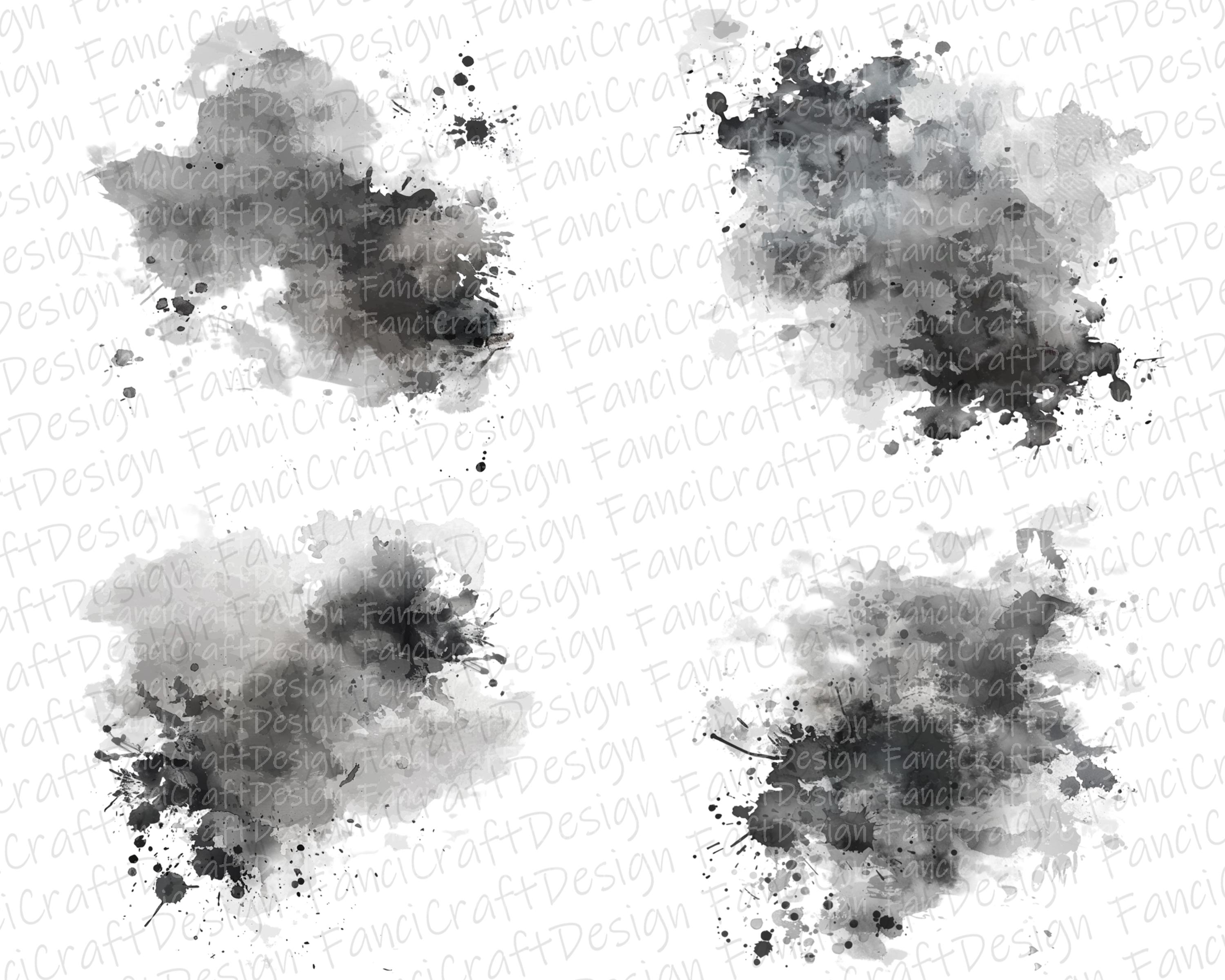 12 Gray Paint Splatter Splash Watercolor Clipart Gray Splash Pack PNG ...