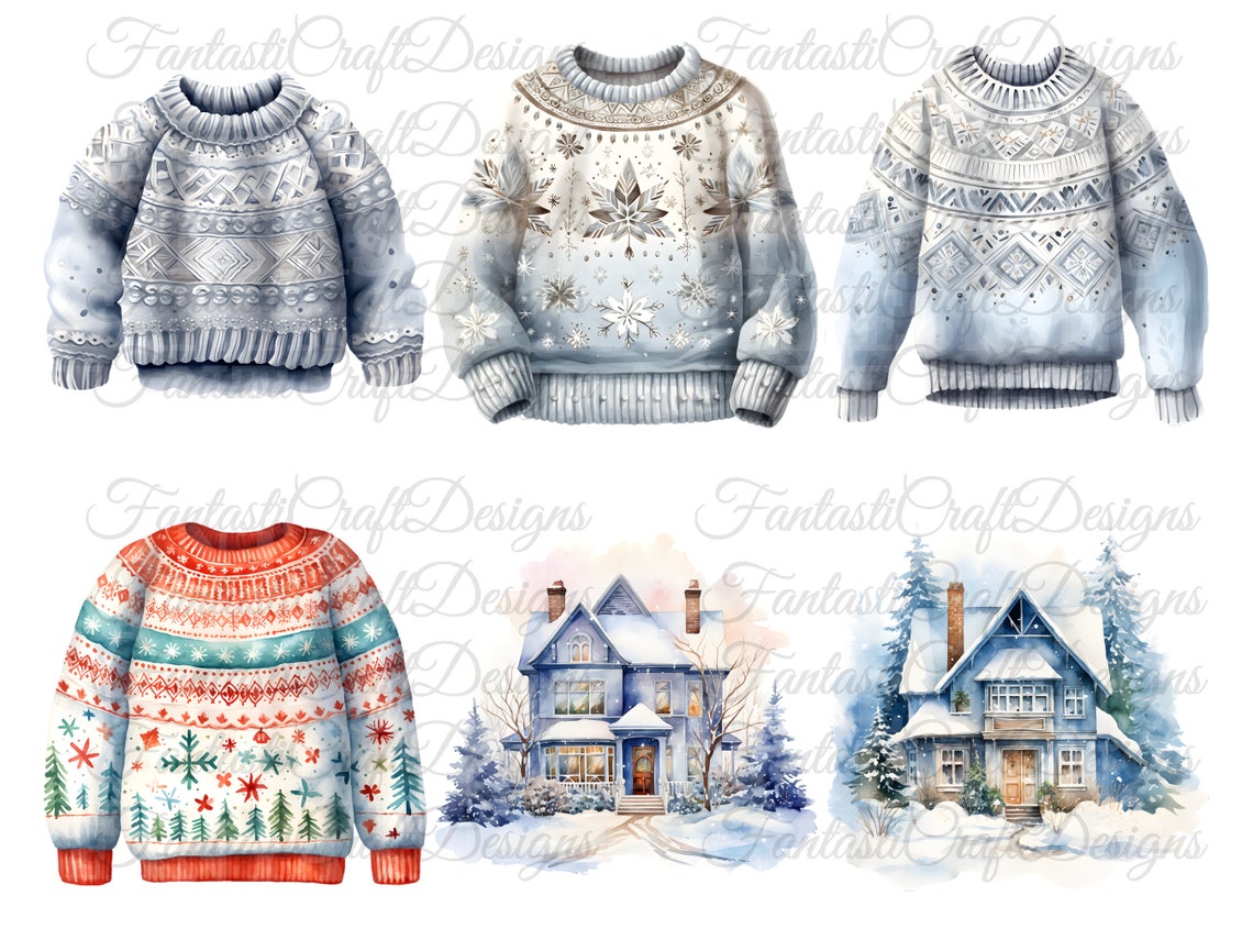 48 Winter Clipart Pack Christmas Snow Clipart PNG Digital Download 300 ...