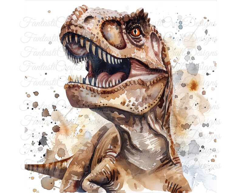22 T-rex Dinosaur Watercolor Clipart Tyrannosaurus Rex Trex T Rex Pack ...