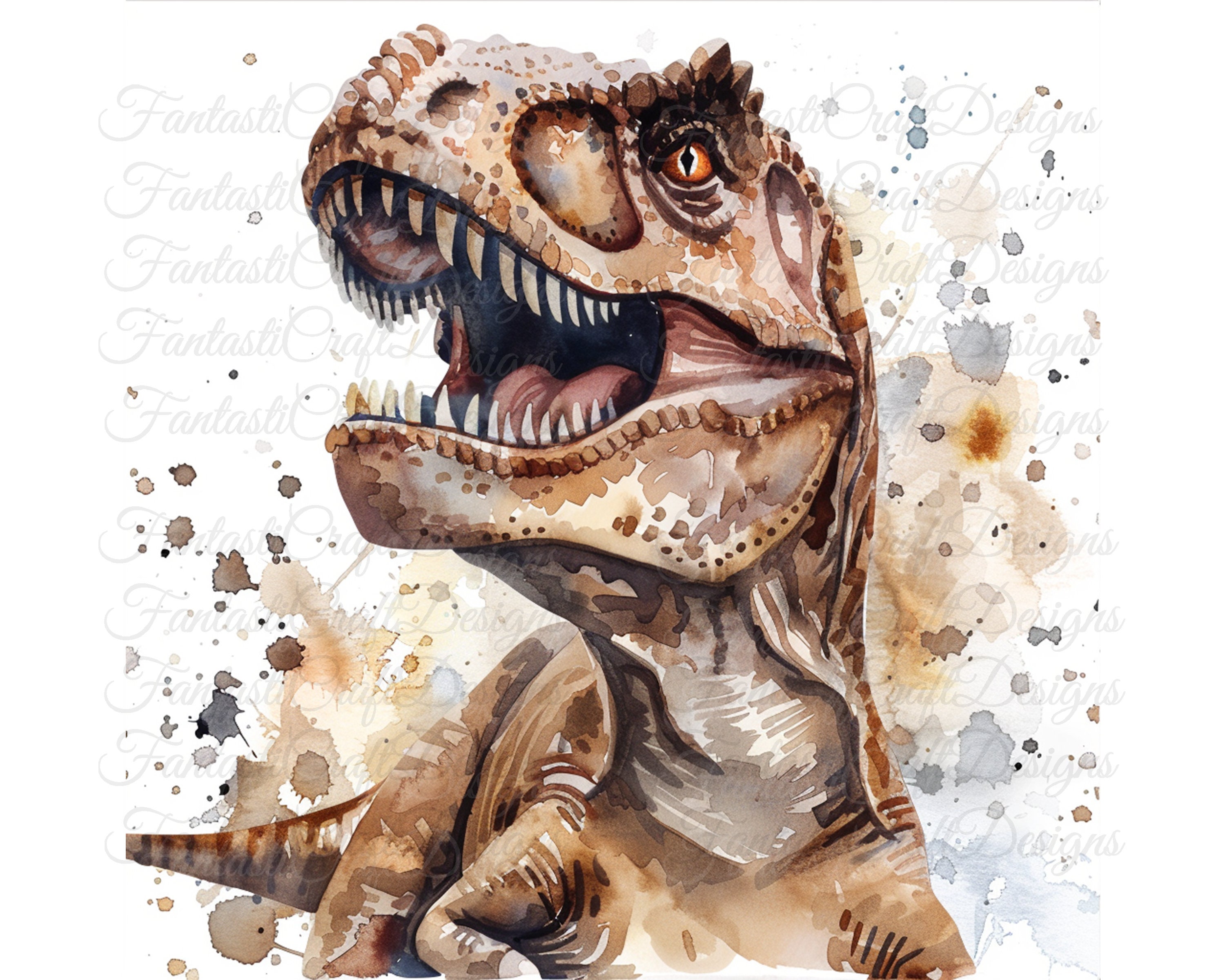 22 T-rex Dinosaur Watercolor Clipart Tyrannosaurus Rex Trex T Rex Pack ...