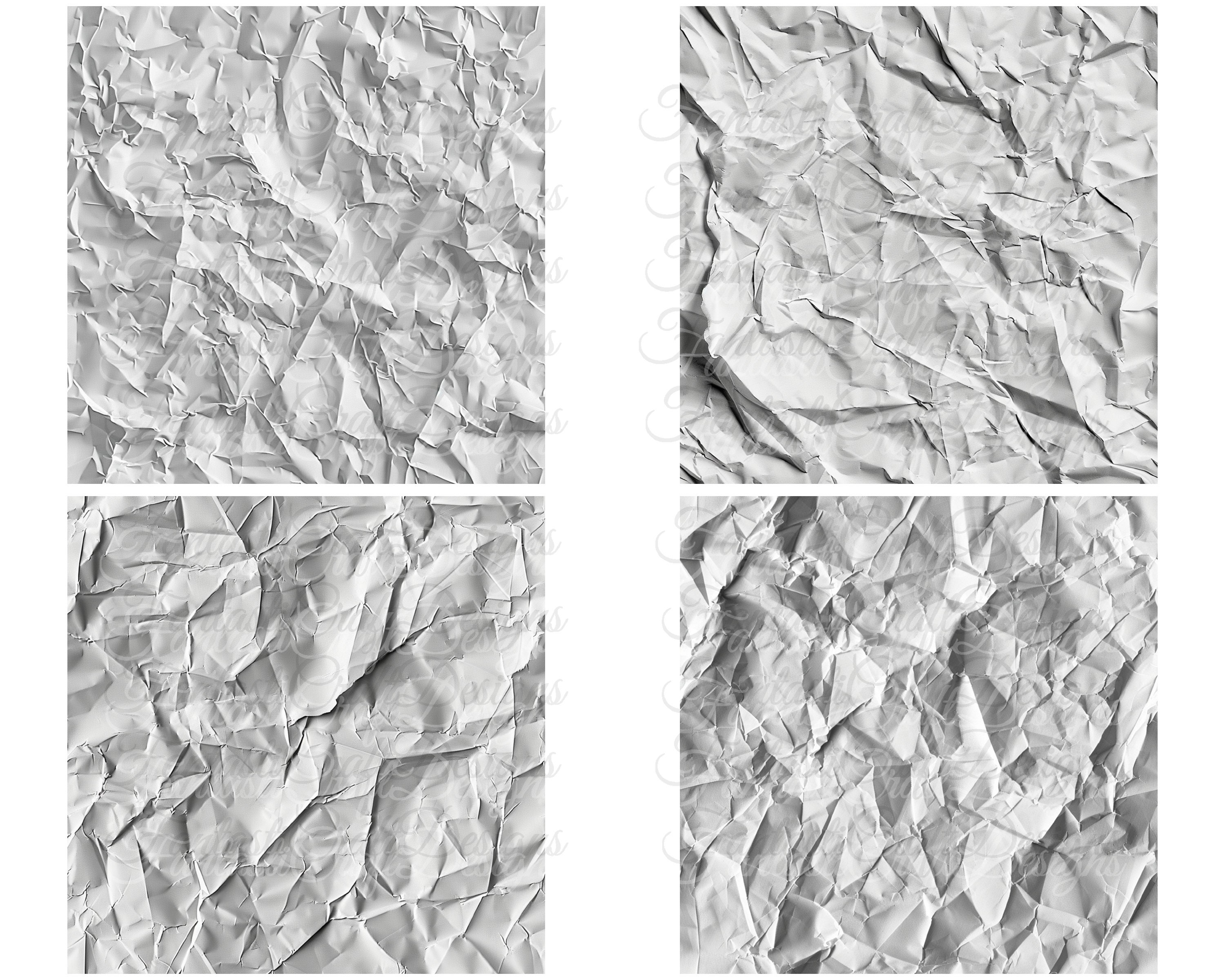 White Wrinkled Old Paper Digital Paper Texture 22 Pack Seamless ...
