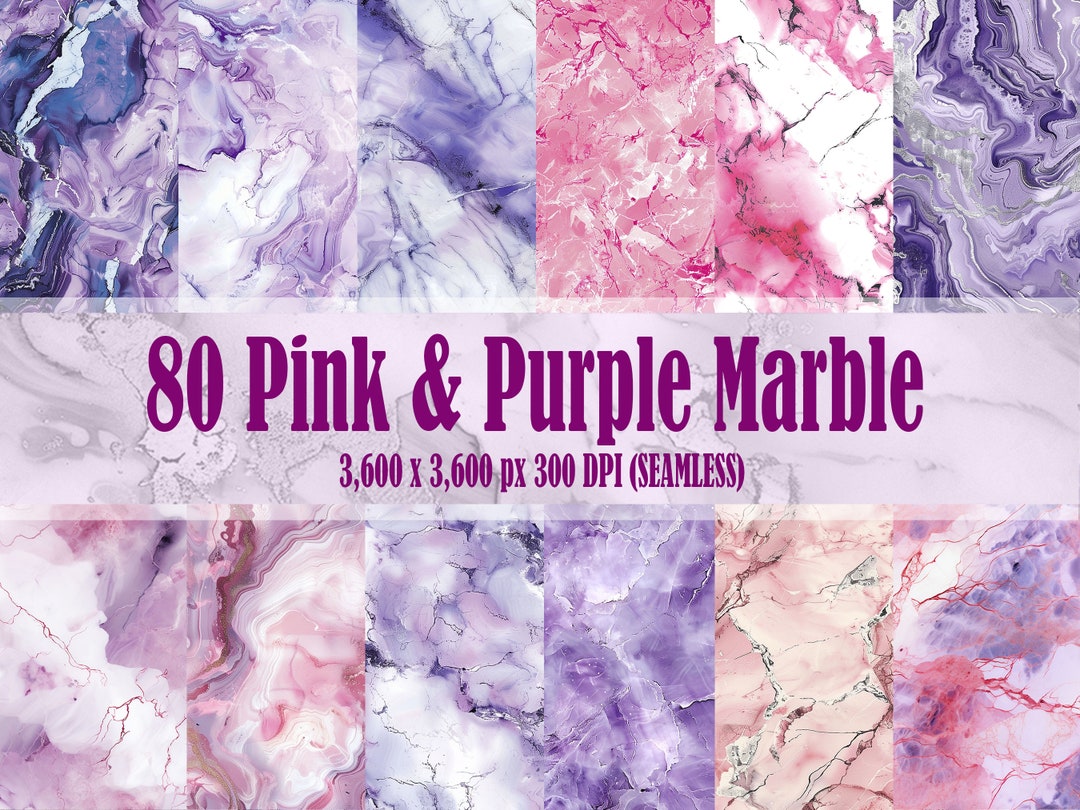 Pink and Purple Marble Digital Paper 80 Marble Seamless Patterns ...
