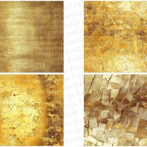 Gold Foil Digital Paper 24 Pack Shiny Metal Texture Metallic Seamless ...