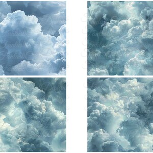 14 Cloudy Sky SEAMLESS Digital Paper Soft Gradient Art Texture Pack ...