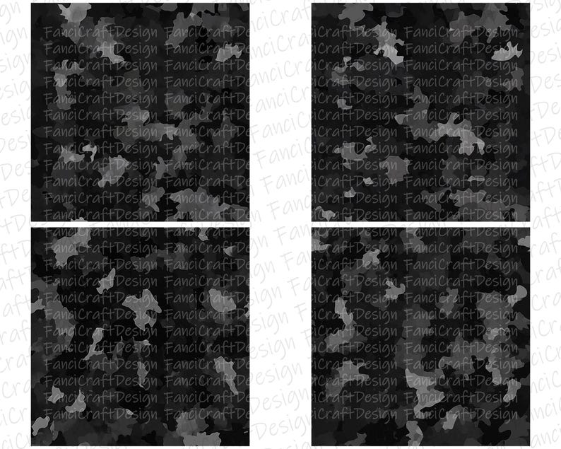 Camouflage Digital Paper Military 36 Pack Seamless Different Patterns ...