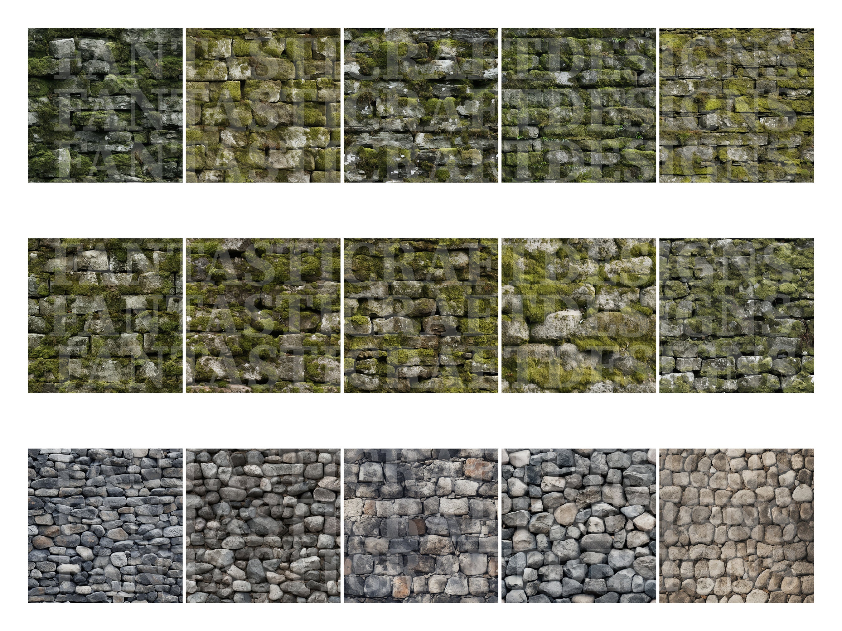 60 Stone Wall Digital Paper Pack Seamless Patterns Backgrounds ...