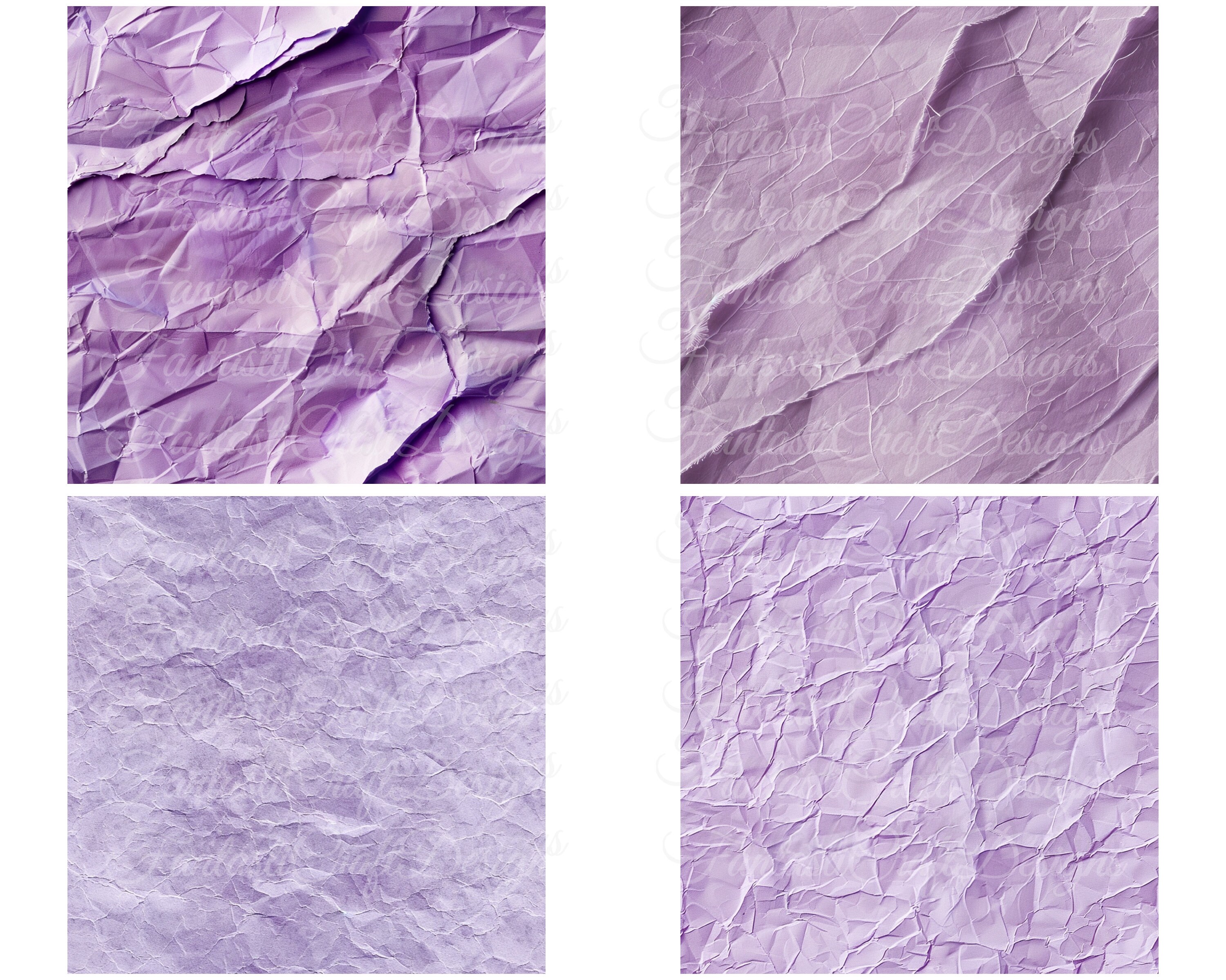 Purple Wrinkled Paper Digital Paper Texture 18 Pack Seamless Different ...