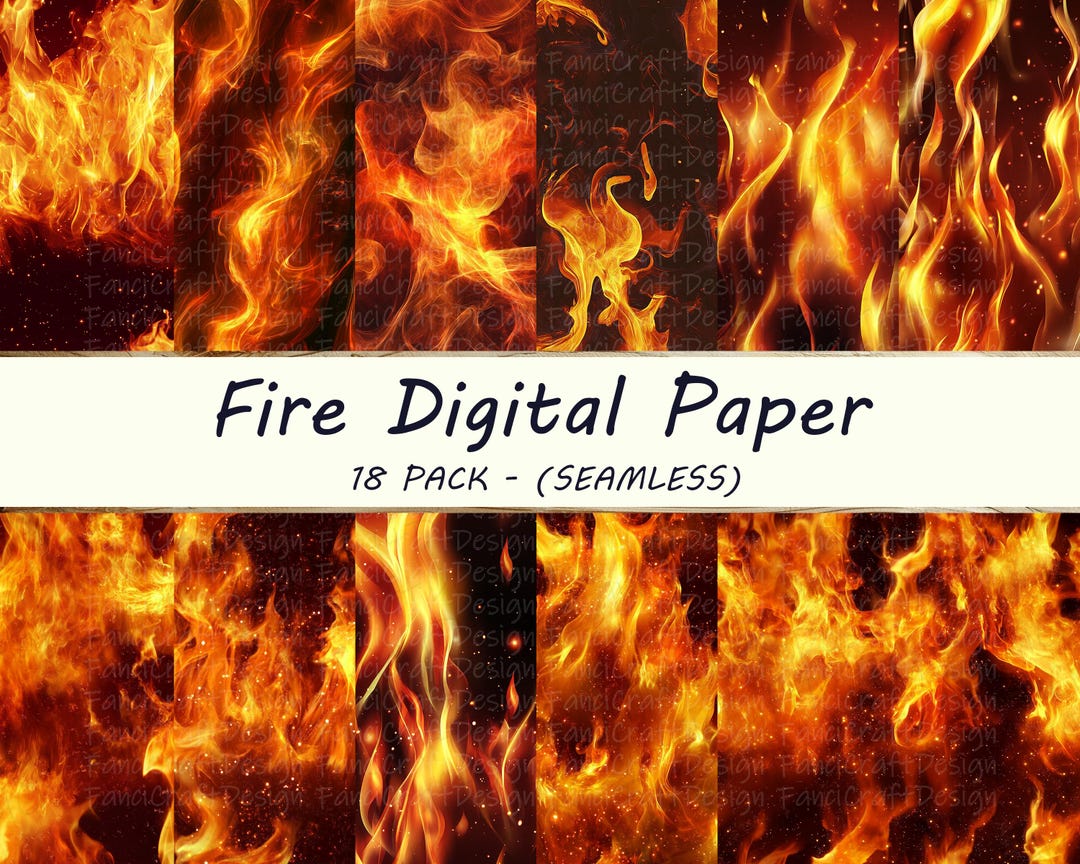 Fire Digital Paper Flames Texture 18 Flame Pack Patterns Background ...