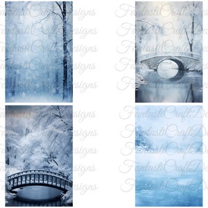 24 Winter Snowfall Backgrounds Digital Paper White Snow Pack Christmas ...