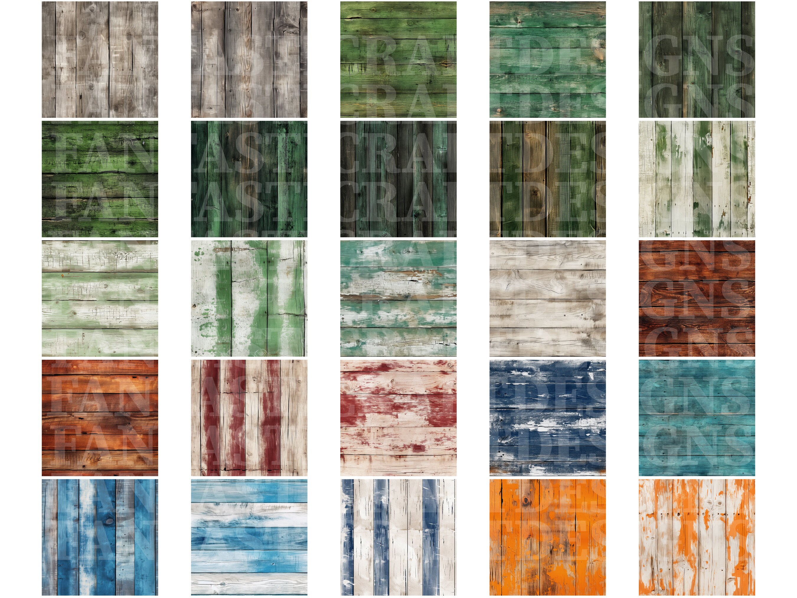 150 Wood Planks Wood Grain Digital Paper Pack Seamless Patterns ...