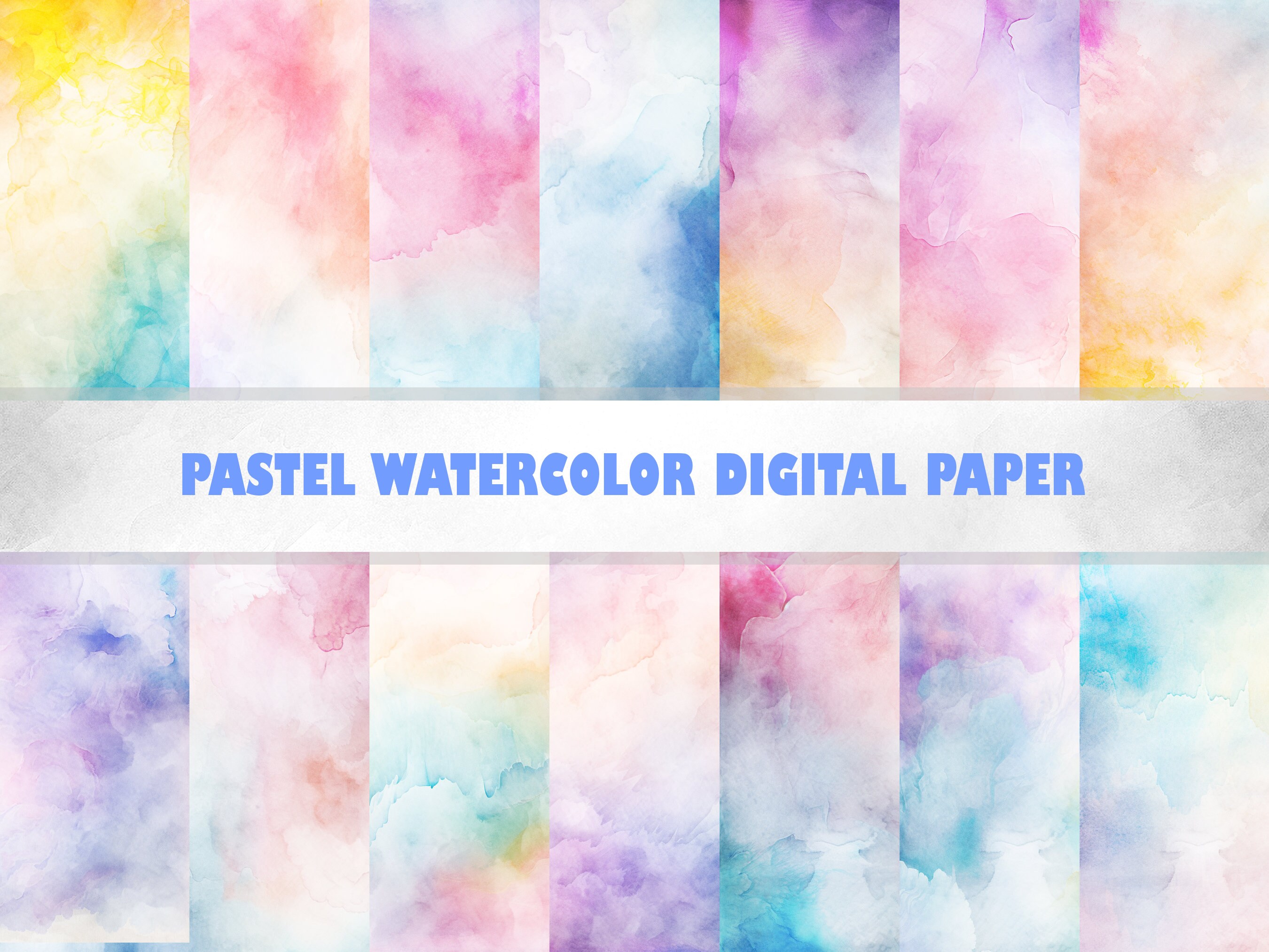 14 Watercolor Digital Paper Pastel Gradients Ombre Soft Backgrounds ...