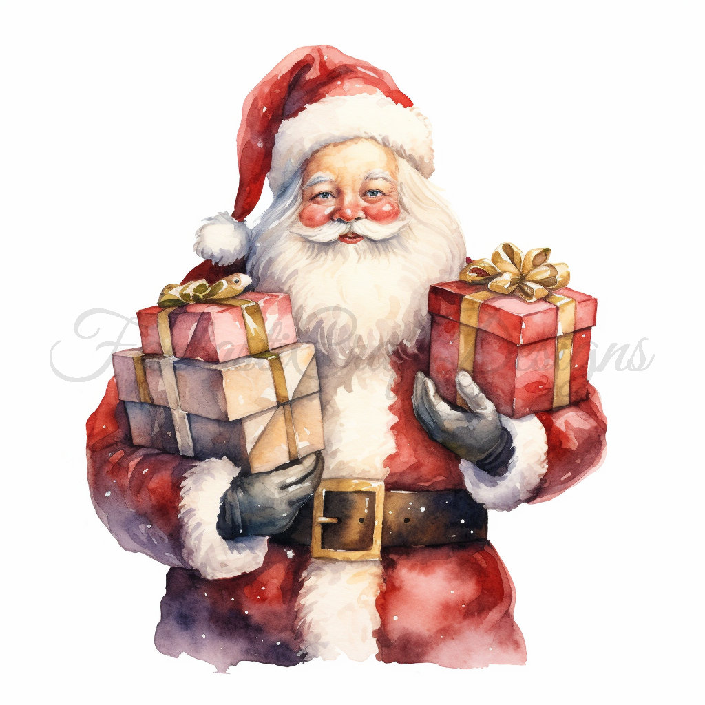 24 Santa Claus Christmas Clipart Pack JPG Digital Download 300 DPI ...