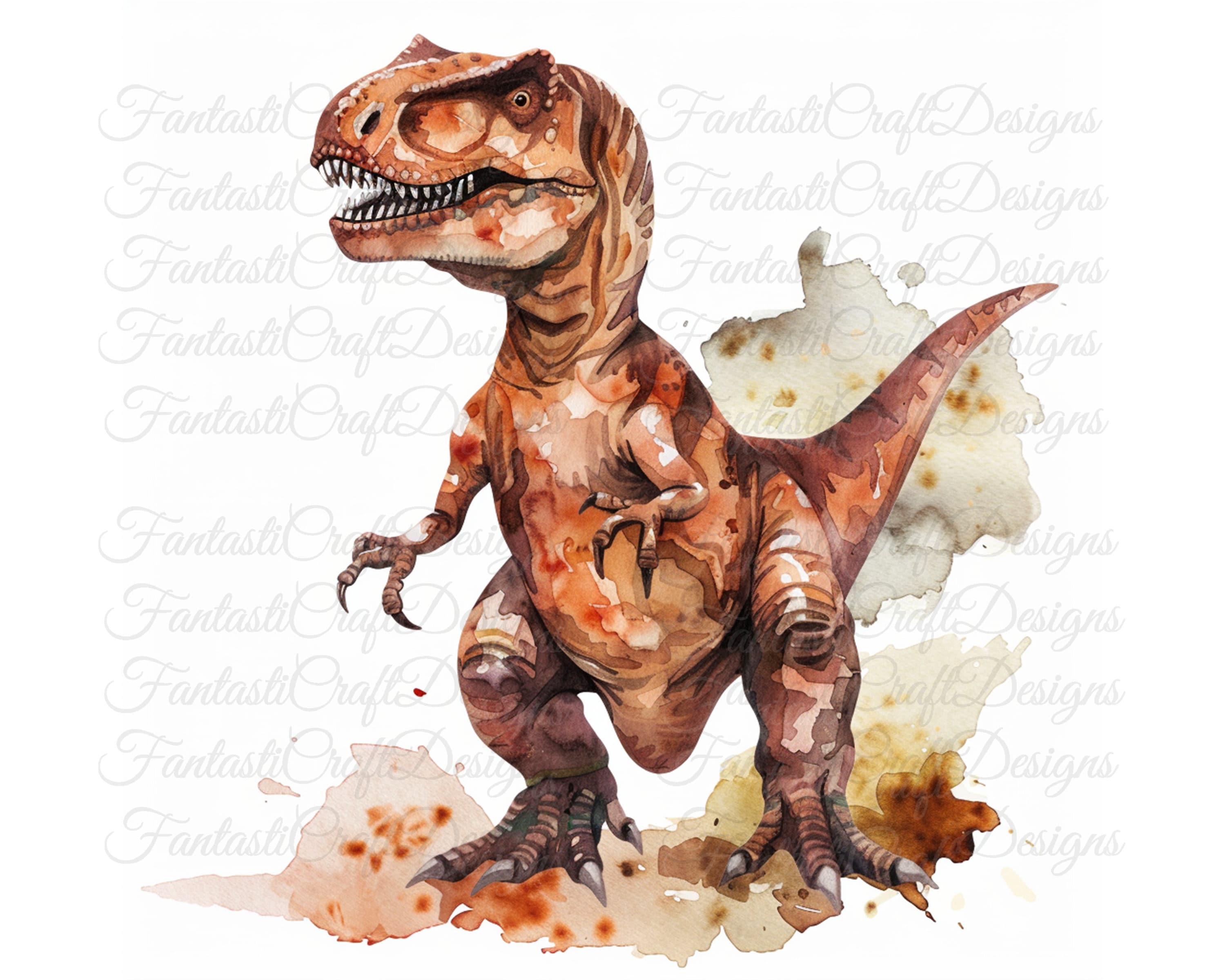 22 T-rex Dinosaur Watercolor Clipart Tyrannosaurus Rex Trex T Rex Pack ...