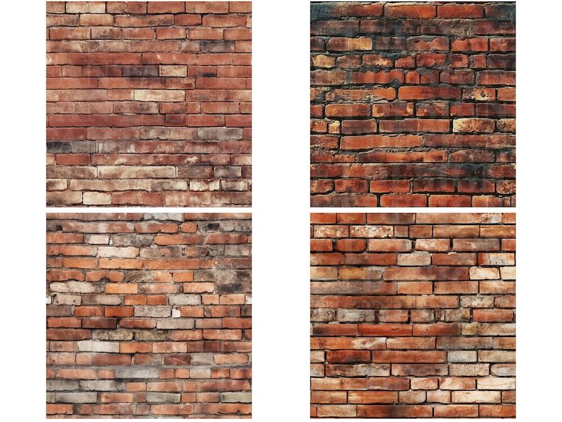 24 Brick Wall Digital Paper Texture Pack Seamless Different Patterns ...