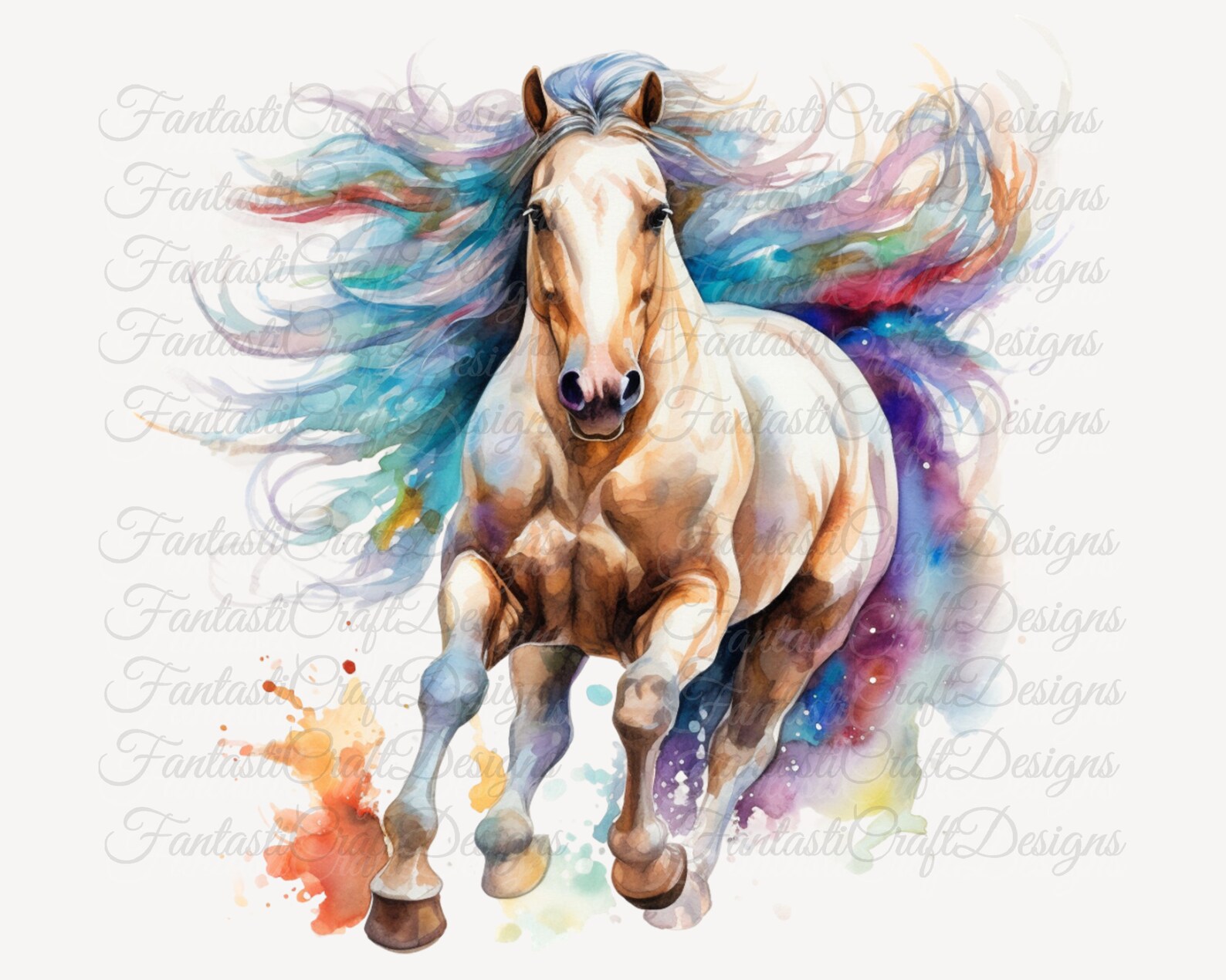 9 Horses Horse Galloping Pony Animal Watercolor Clipart Printable PNG ...