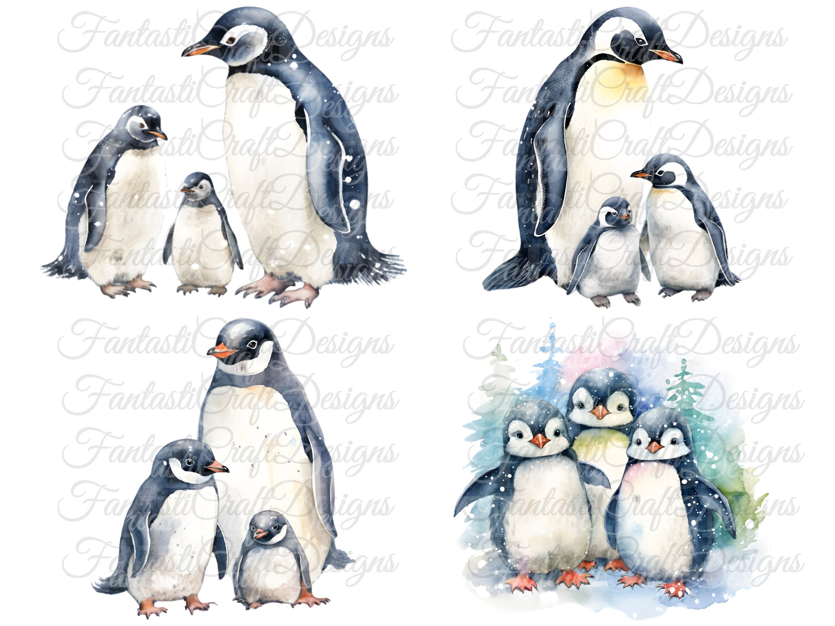 36 Winter Animals Clipart Pack Christmas Snow PNG Digital Download 300 DPI Commercial Use ...