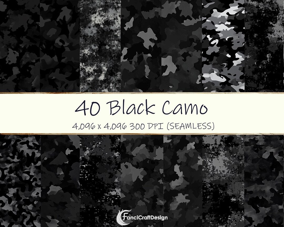 Camouflage Digital Paper Military 36 Pack Seamless Different Patterns ...