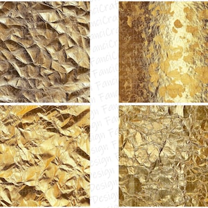 Gold Foil Digital Paper 24 Pack Shiny Metal Texture Metallic Seamless ...