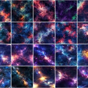 Outer Space Galaxy Nebula Digital Paper 20 Pack Seamless Galaxy ...