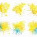 36 Yellow Paint Splatter Splashes Watercolor Clipart Splotches Pack PNG ...