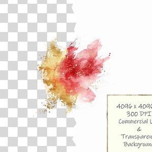 80 Red Paint Splatter Splashes Watercolor Clipart Splotches Pack PNG ...