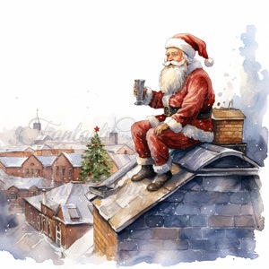 24 Santa Claus Christmas Clipart Pack JPG Digital Download 300 DPI ...