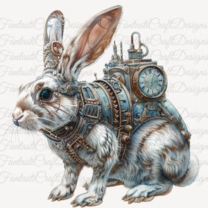 Rabbit Steampunk Animal Cool Bunny Watercolor Clipart 16 Pack Art PNG ...
