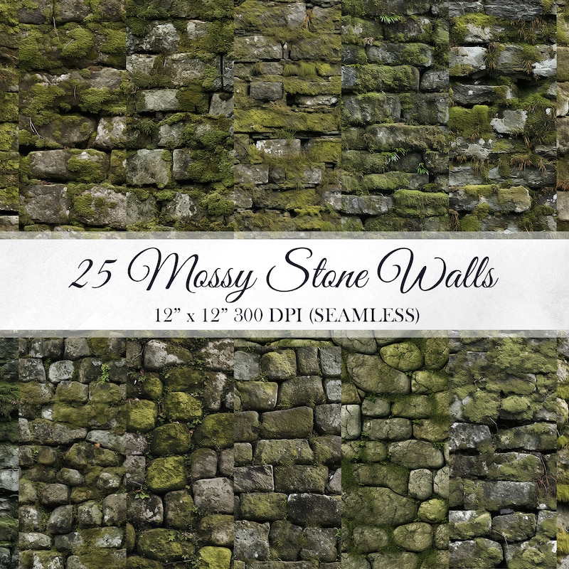 Wallpaper Moss Stones - Etsy