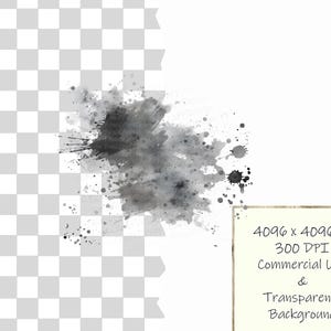 12 Gray Paint Splatter Splash Watercolor Clipart Gray Splash Pack PNG ...