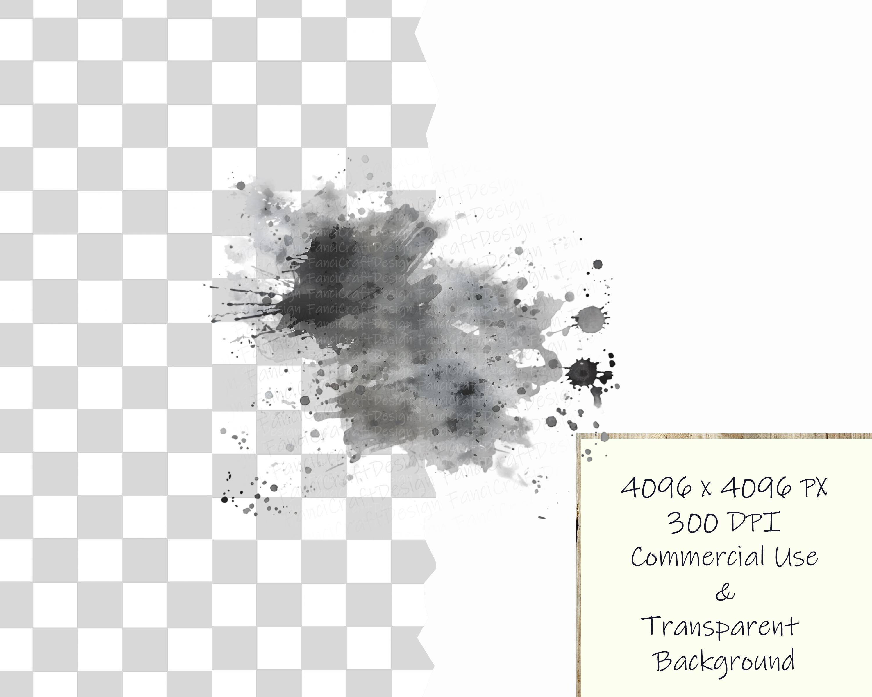 12 Gray Paint Splatter Splash Watercolor Clipart Gray Splash Pack PNG ...