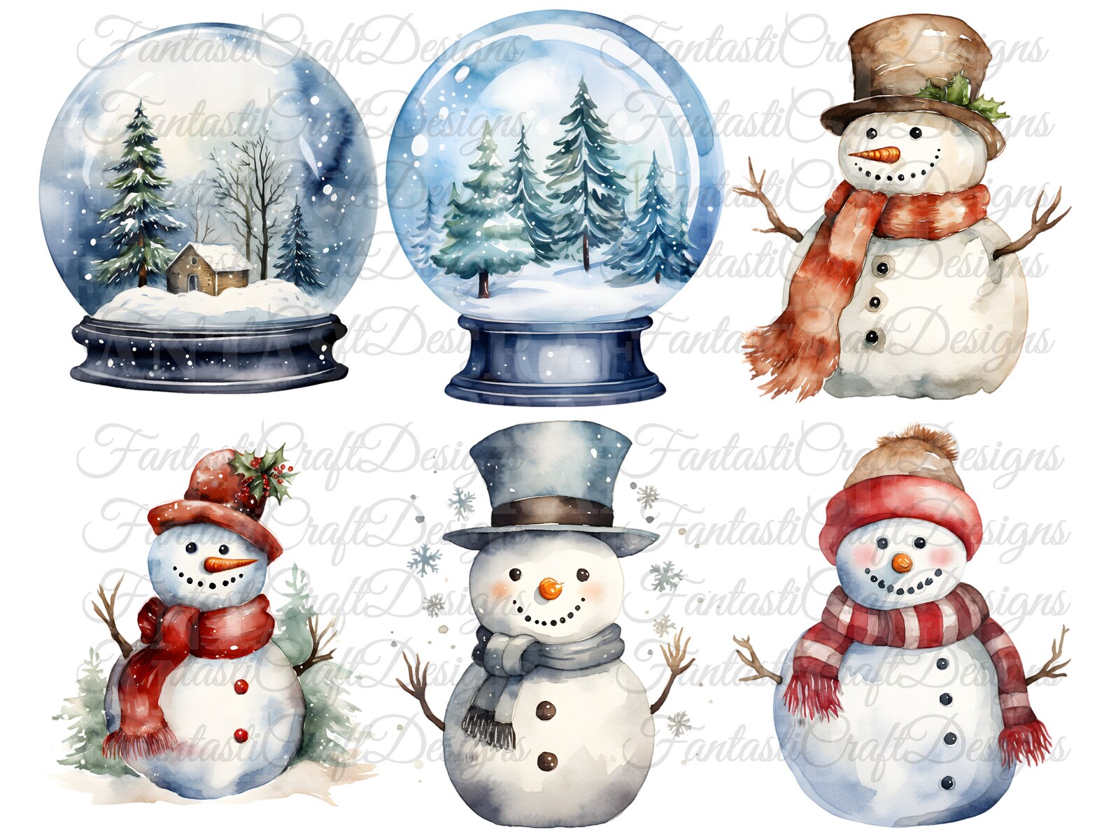 48 Winter Clipart Pack Christmas Snow Clipart PNG Digital Download 300 ...