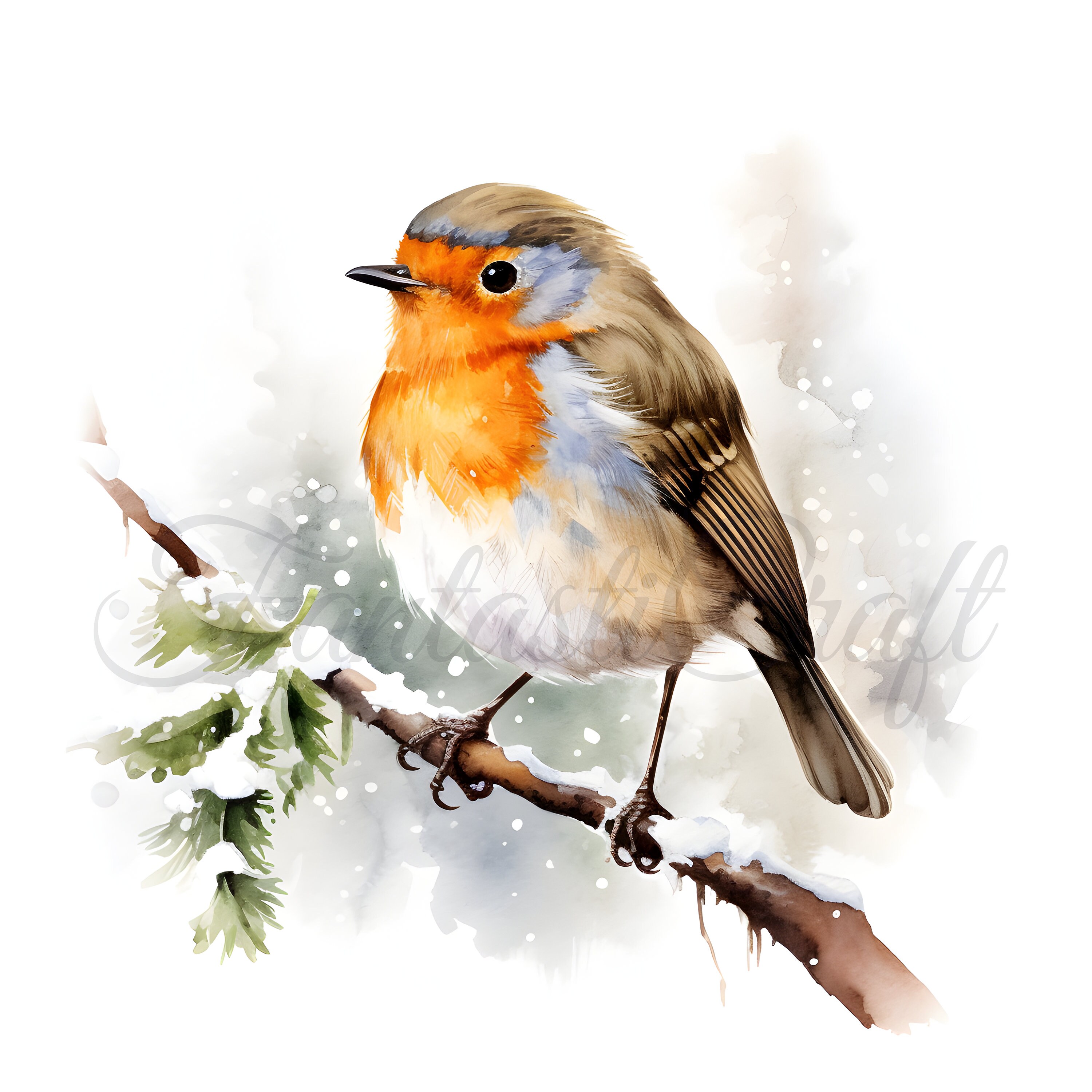 12 Christmas Robin Clipart Pack Christmas Bird JPG Digital Download 300 ...