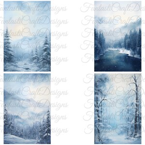 24 Winter Snowfall Backgrounds Digital Paper White Snow Pack Christmas ...