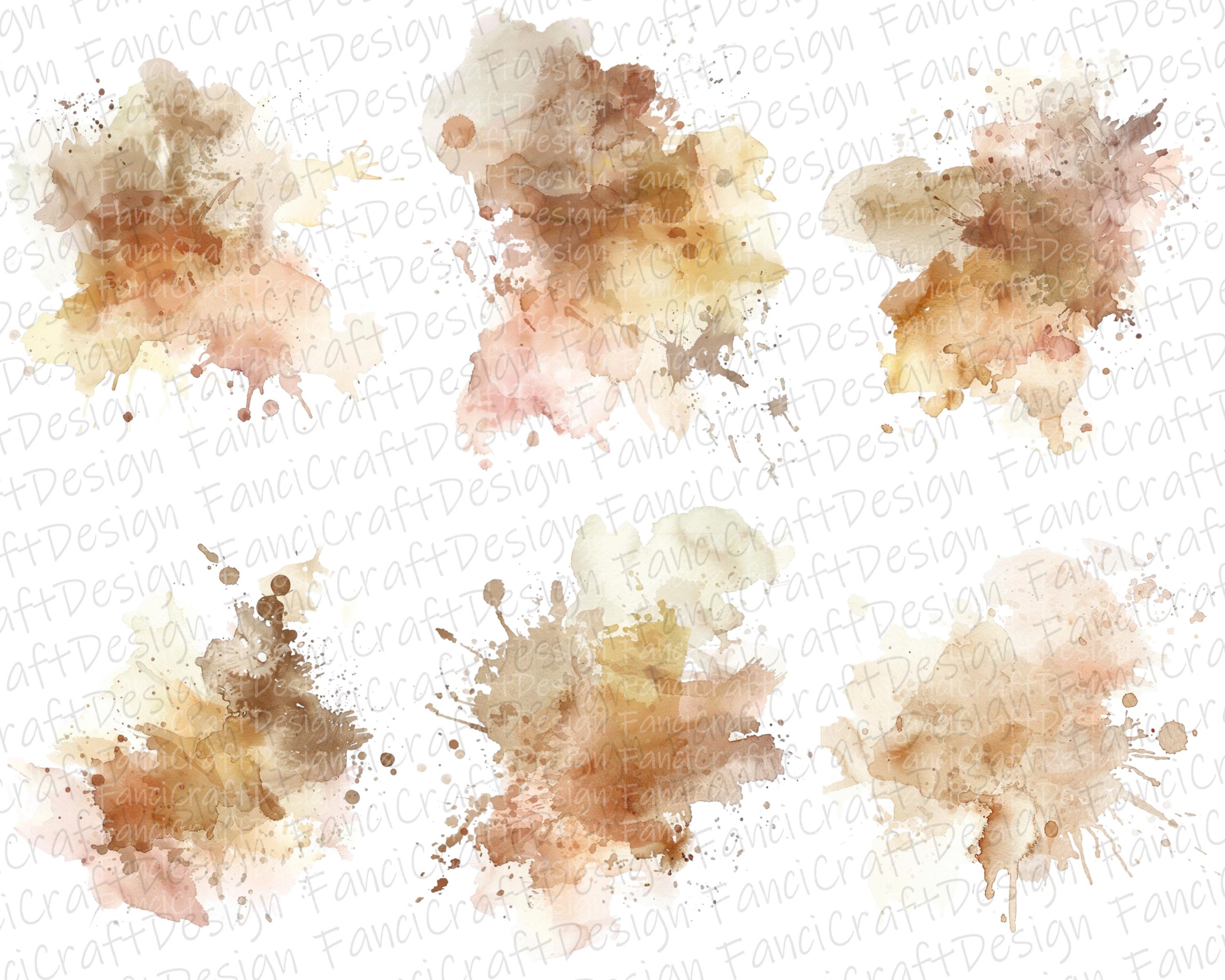 Neutral Splatter Paint Splash Watercolor Clipart Splotch 40 Pack PNG ...