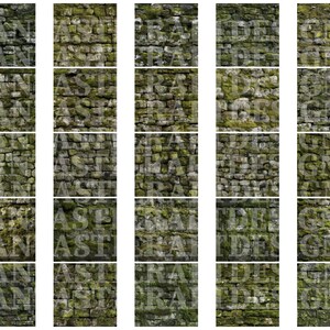 25 Mossy Stone Wall Digital Paper Pack Overgrown Rustic Ancient ...