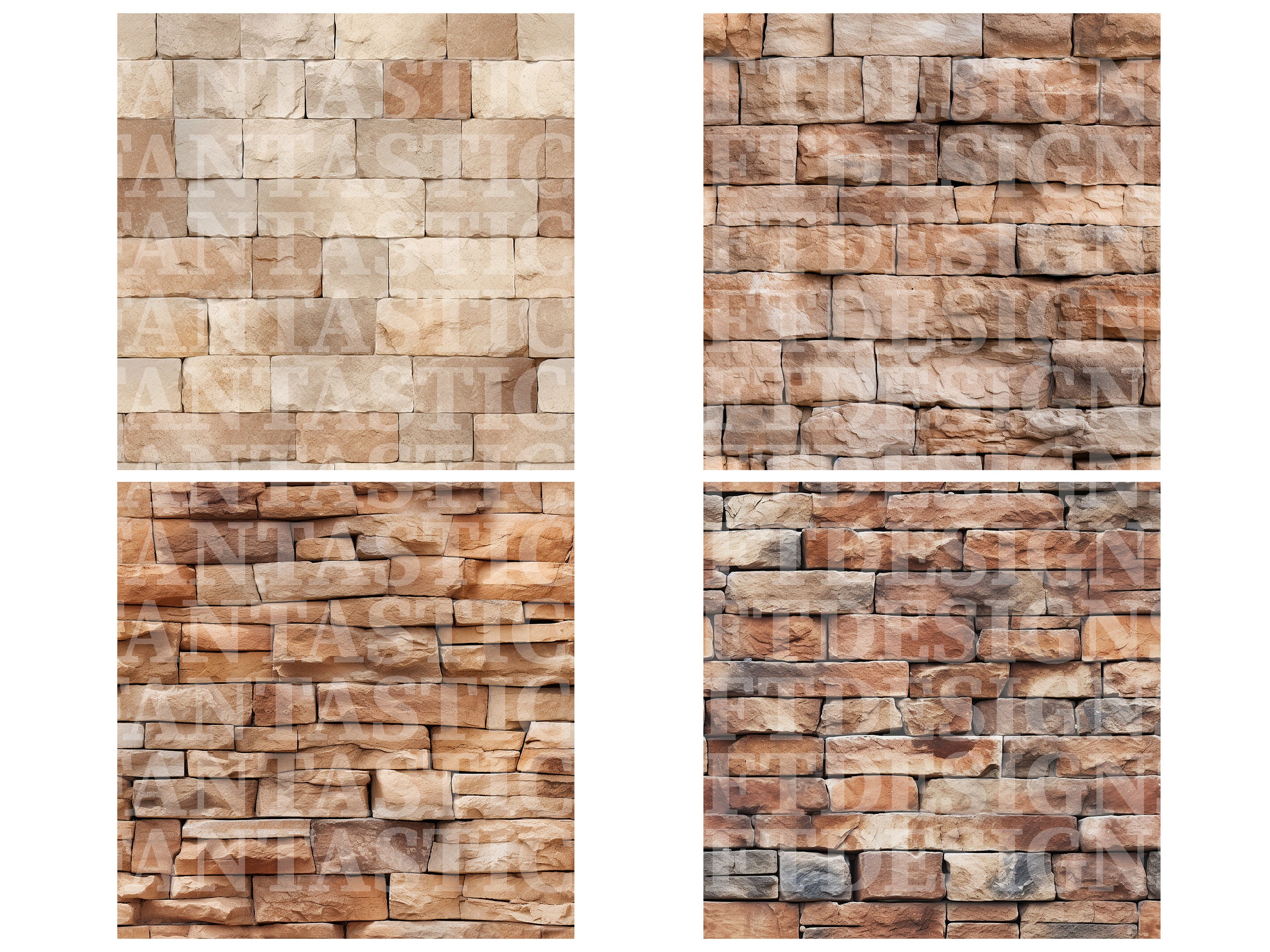 25 Stone Wall Digital Paper Pack Seamless Cobblestone Rustic Brick ...