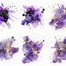 59 Purple Paint Splatter Splash Watercolor Clipart Paint Pack PNG ...