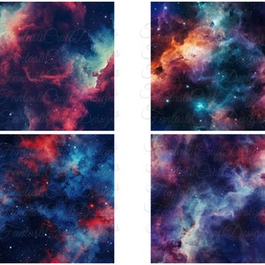 Outer Space Galaxy Nebula Digital Paper 20 Pack Seamless Galaxy ...